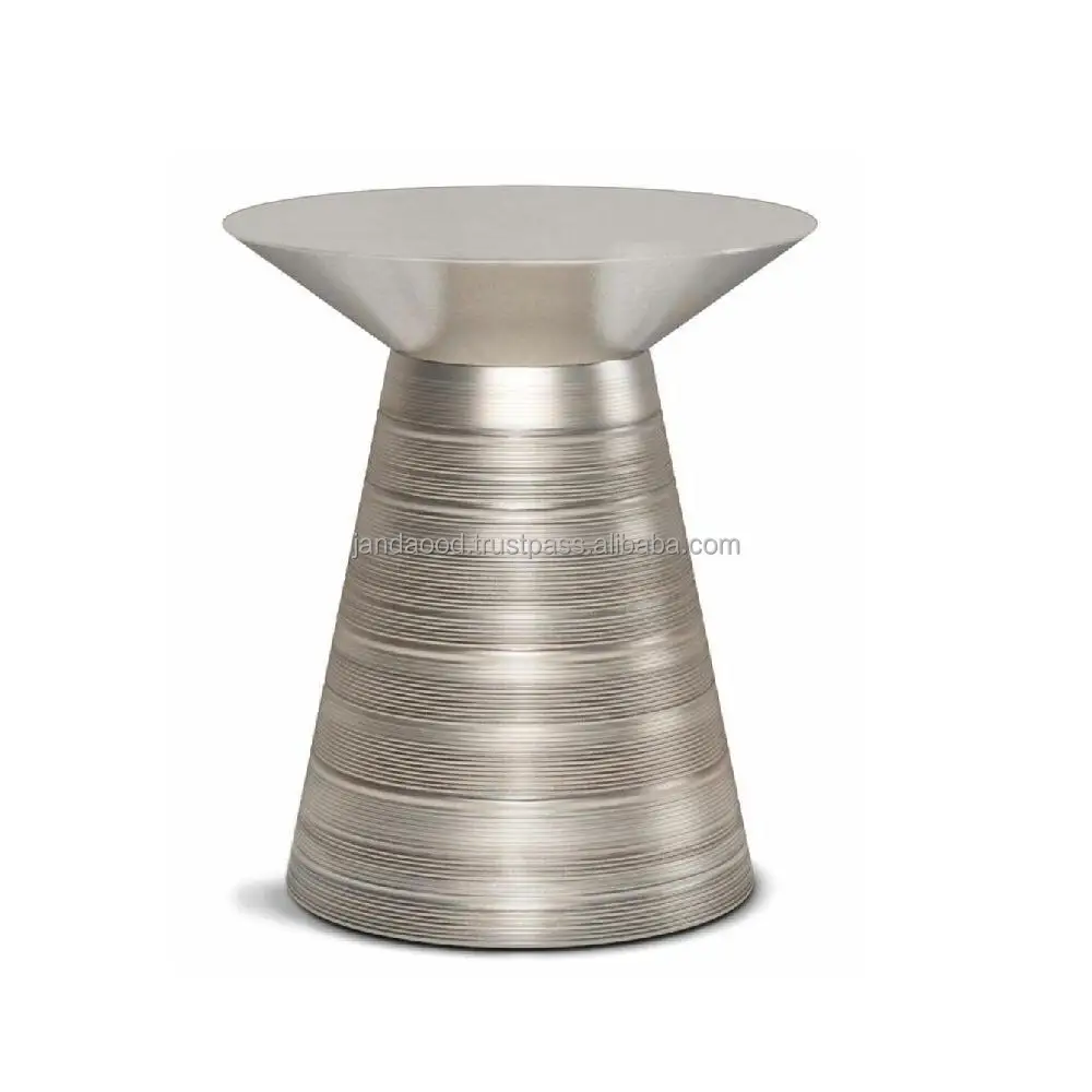 Hammered Silver Aluminum Side Table Home Plant Stand Coffe Wine Table ...