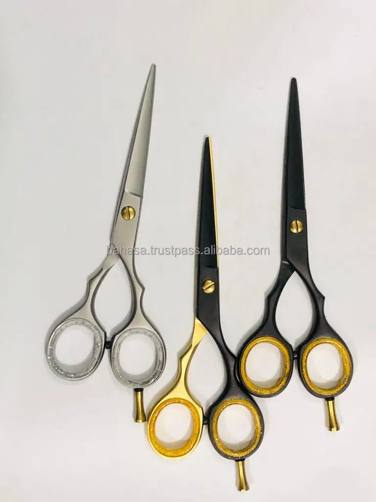 Barber Scissors Japanese Steel 6 And 6.5 Inches Hair Scissors Titan Gold Color Cheap Barber ...