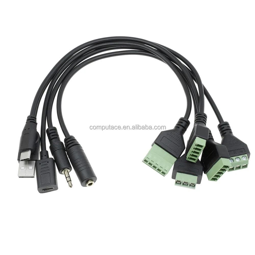 Mini Usb Male To 5pin Female Bolt Screw Shield Terminals Pluggable Type ...