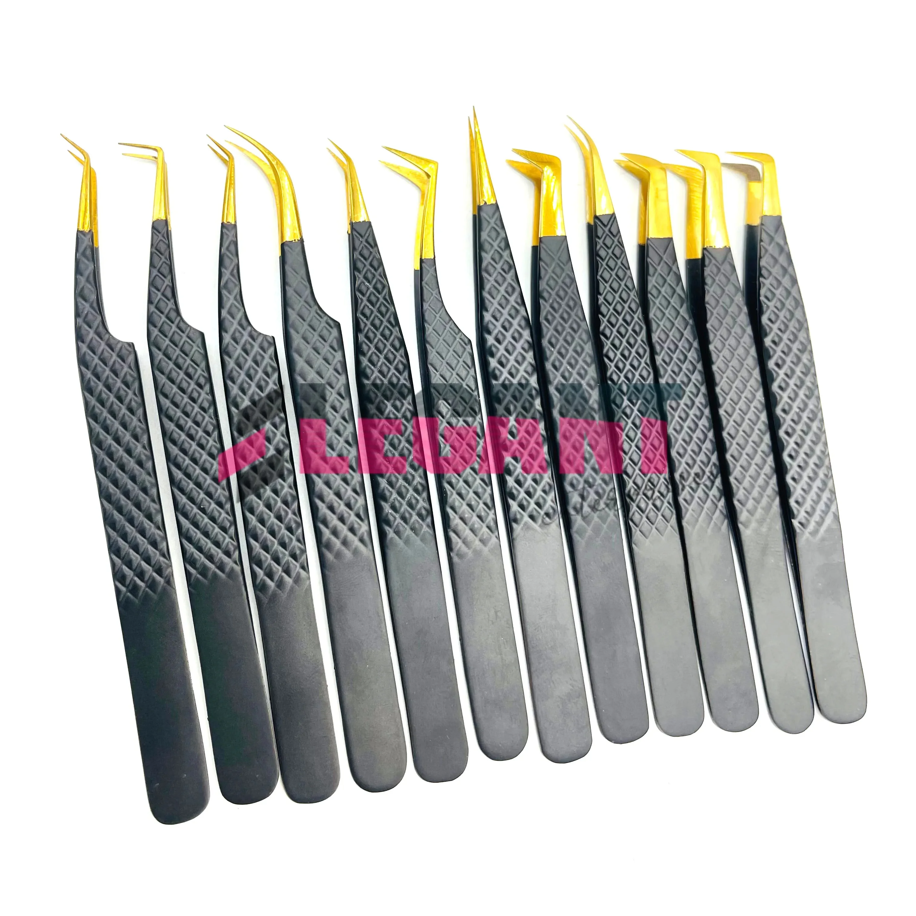 Black Plasma Bulk Best Fiber Tip Sustainable Eyelash Extension Tweezers ...