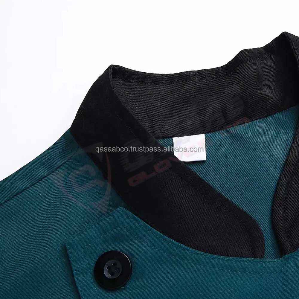 Double-breasted Blue-chef Jacket Long-sleeves Chefs-men Women-kitchen ...