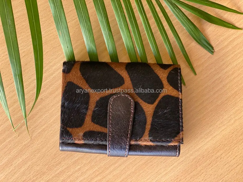 Stylish Women's Wallets - Distressed Animal Print Leather