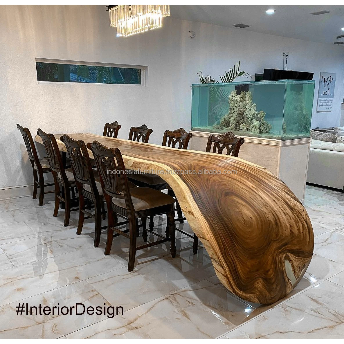 Suar Wood Dining Table - Live Edge Design for Modern Homes