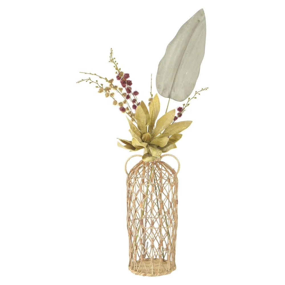 Rattan Vase Decor - Handmade Woven Plant Vases for Home