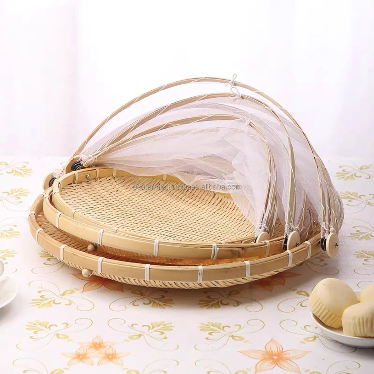 Bamboo Food Covers - Eco-Friendly Mesh Tents for Freshness