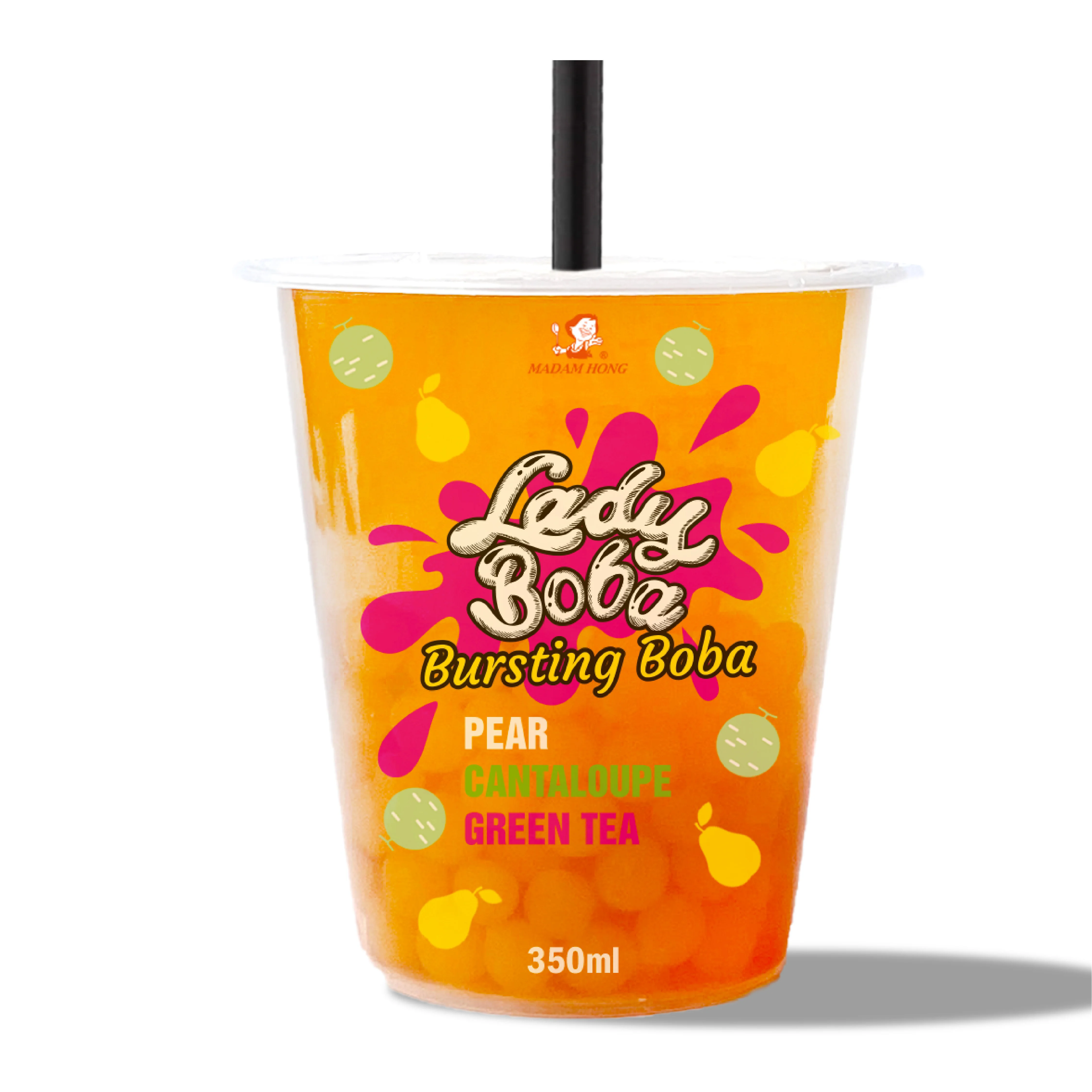 500ml Cantaloupe + Pear bursting boba bubble tea| Alibaba.com