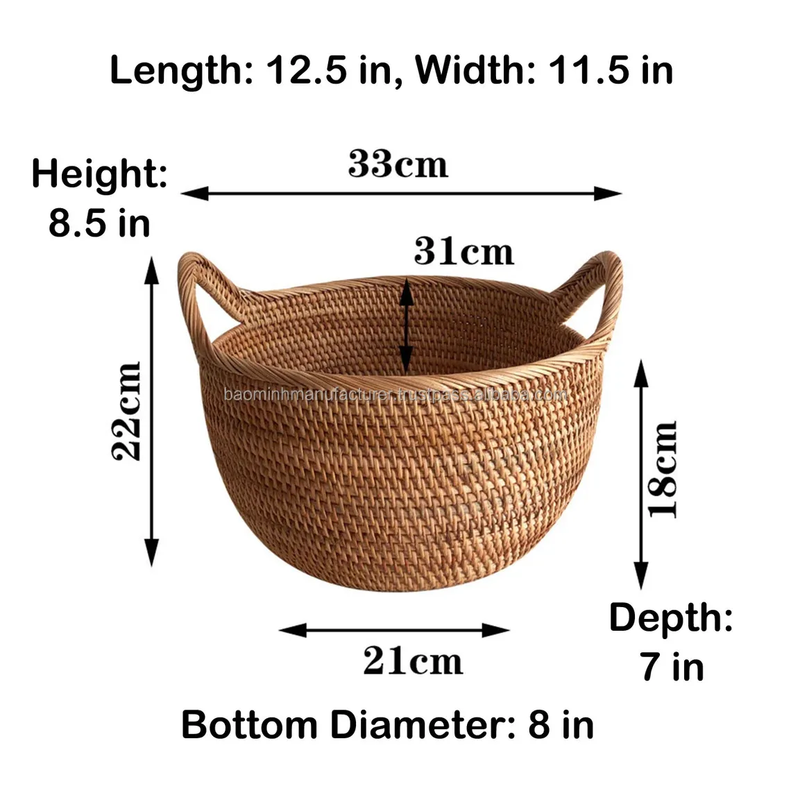 High Quality Rattan Woven Food Storage Basket With Handle Hammock ...