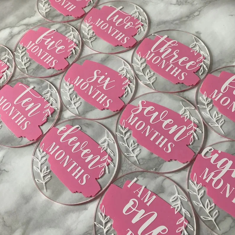 Mica Monthly Milestone Cards, Baby Shower Gifts, Pregnancy Milestones ...