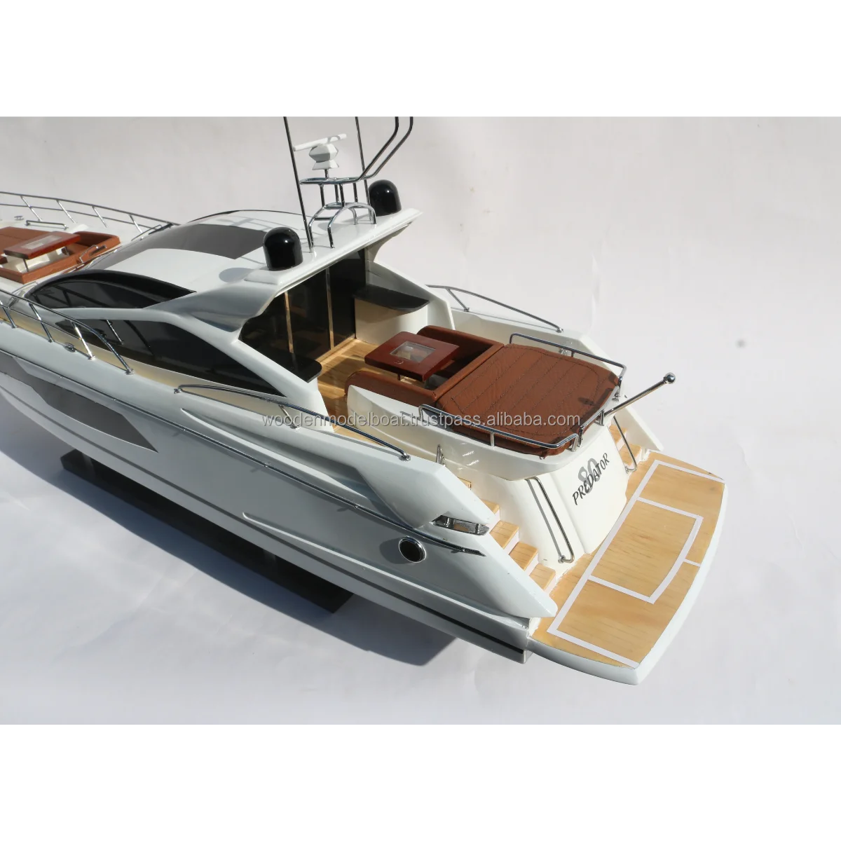 SUNSEEKER PREDATOR 80 Model Boat - Handmade Wooden Craft