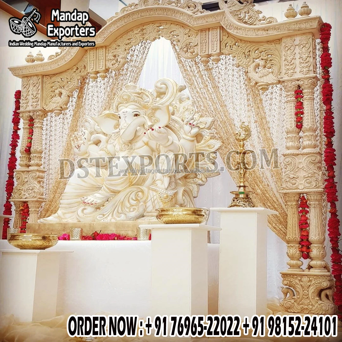 Maharani Wedding Entrance Table Ganesha Decor - Gujarati Style