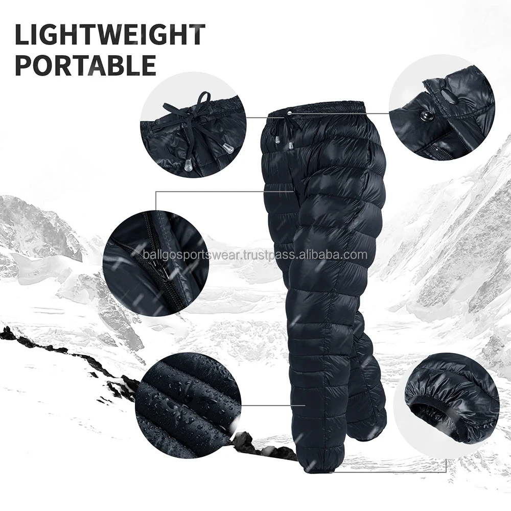Men Puffer Pants In Black Color,Custom Design Lightweight Bubble Pant ...