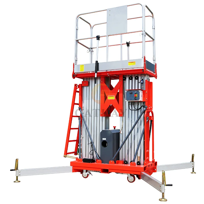 High Quality Double Mast Man Lift Table Aerial Work Platform Portable ...