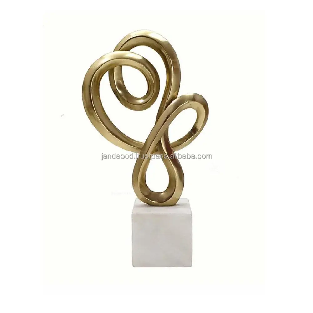 Modern Metal Geometric Shapes Figurine Sculpture Tabletop Showcase ...