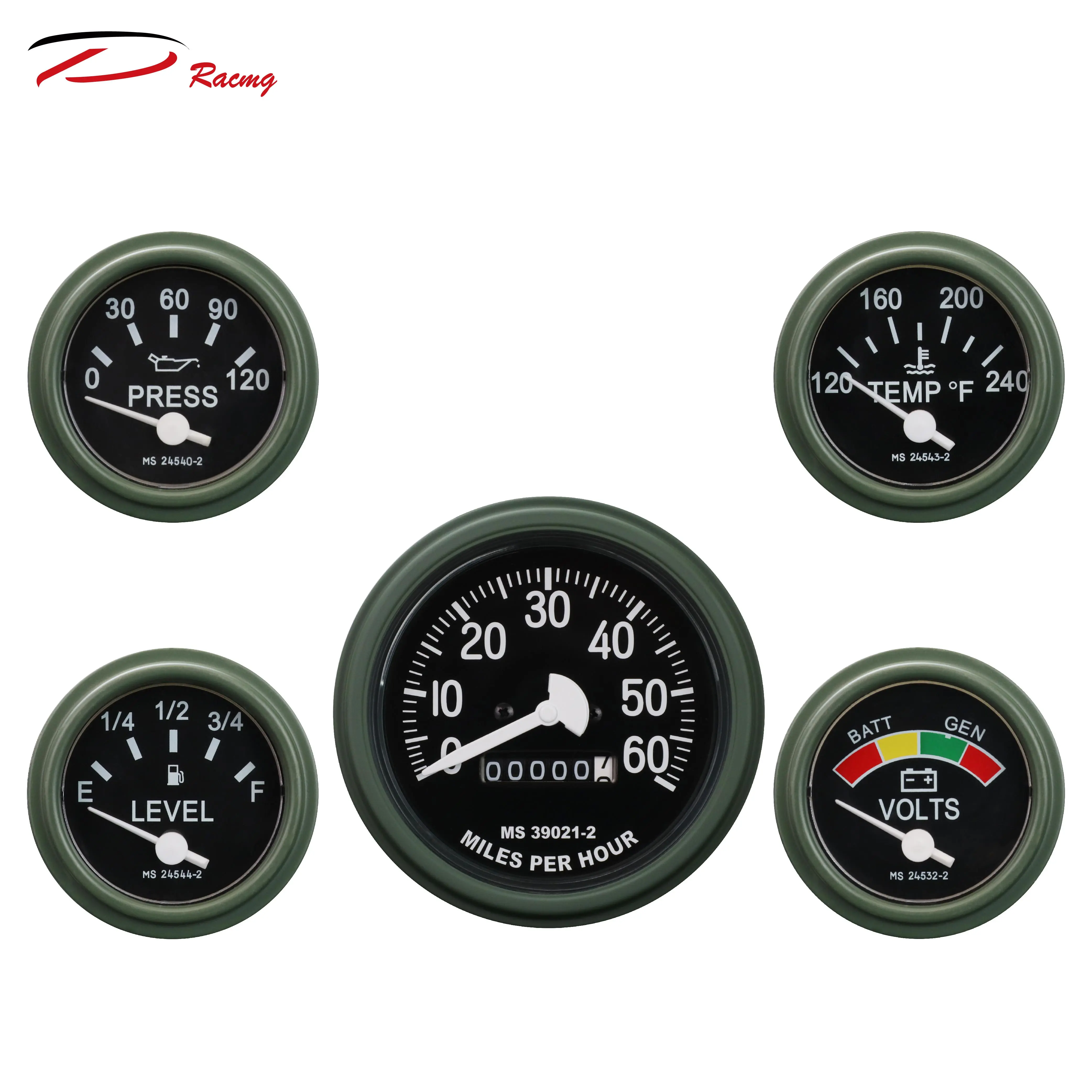 85mm 52mm Mechanical Speedometer Oil Pressure Water Temp Fuel Level ...