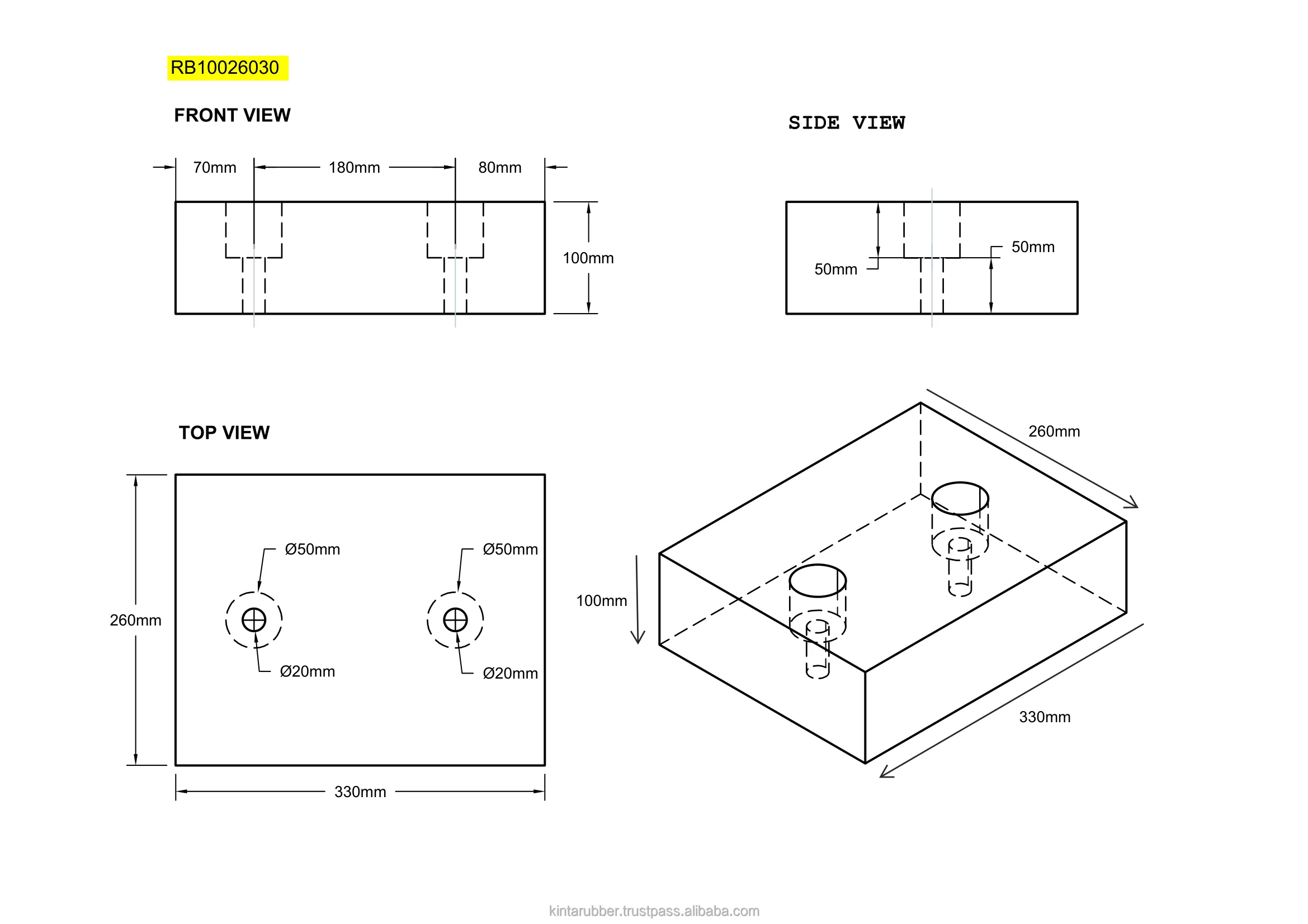 Natural Rubber Made Heavy Duty Thick Wall Bumpers Suitable For Factory ...