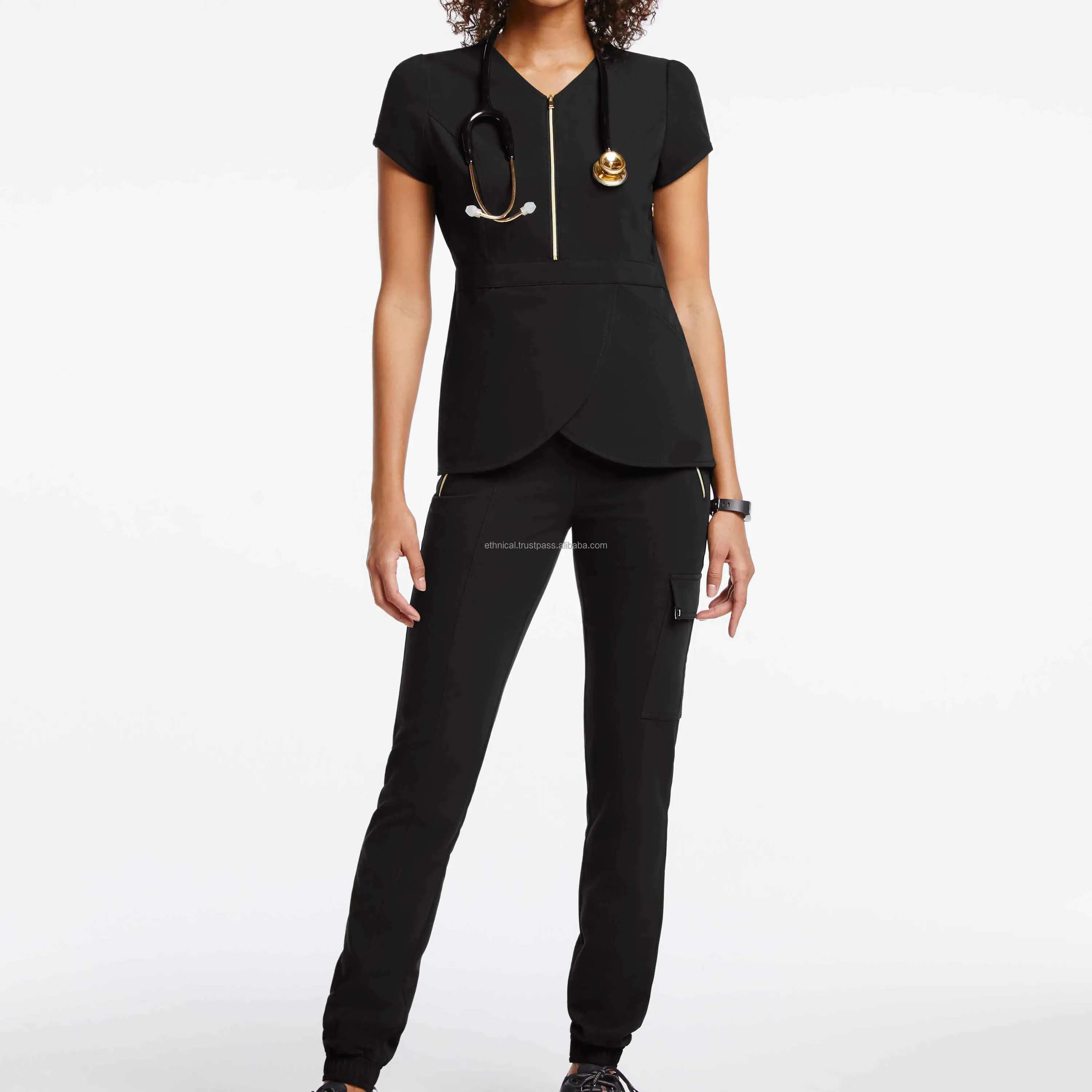 Woman Nurse Uniforms Short Sleeve Laboratory Operator Hospital Work ...