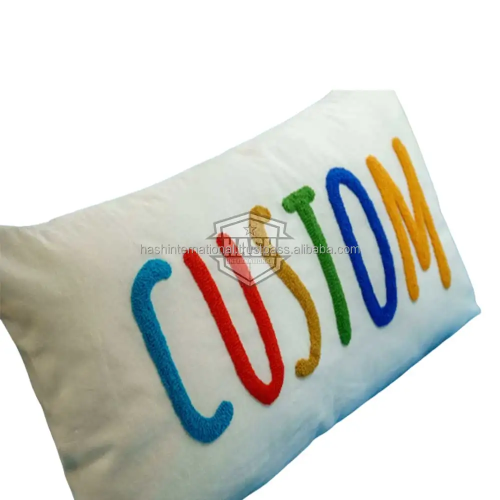 Luxury 100% Cotton Customized Plain Closure Pillow Cover Soft and Skin ...