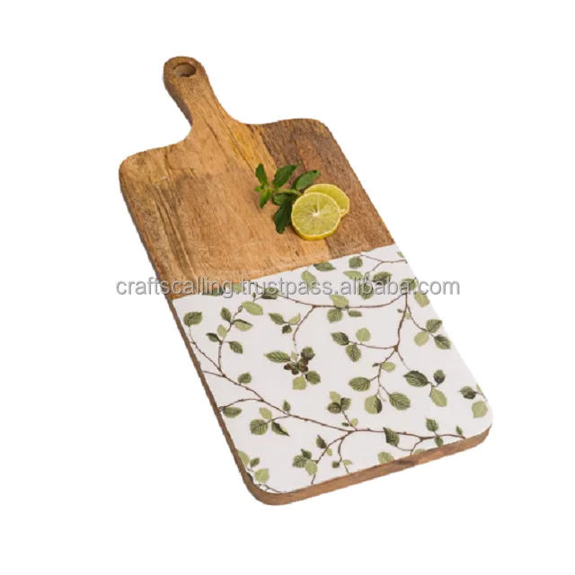 Classic Wood Chopping Board Half Hand Enamel Flowers For Kitchen ...