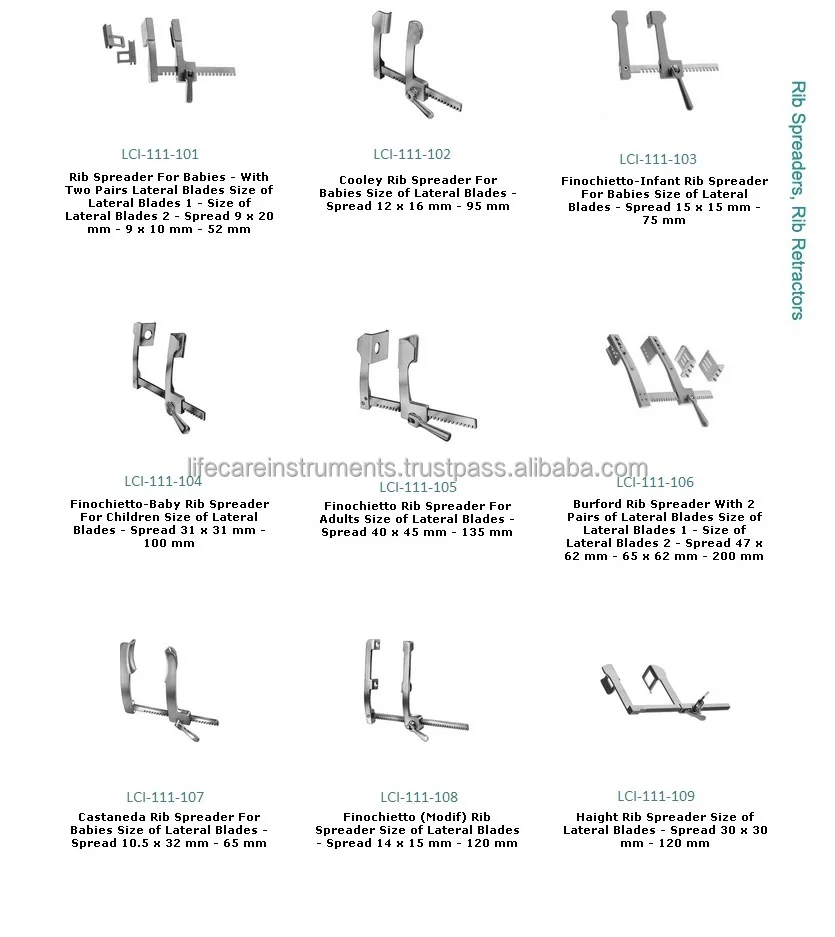 Manual Rib Spreader & Retractor - Stainless Steel Forceps