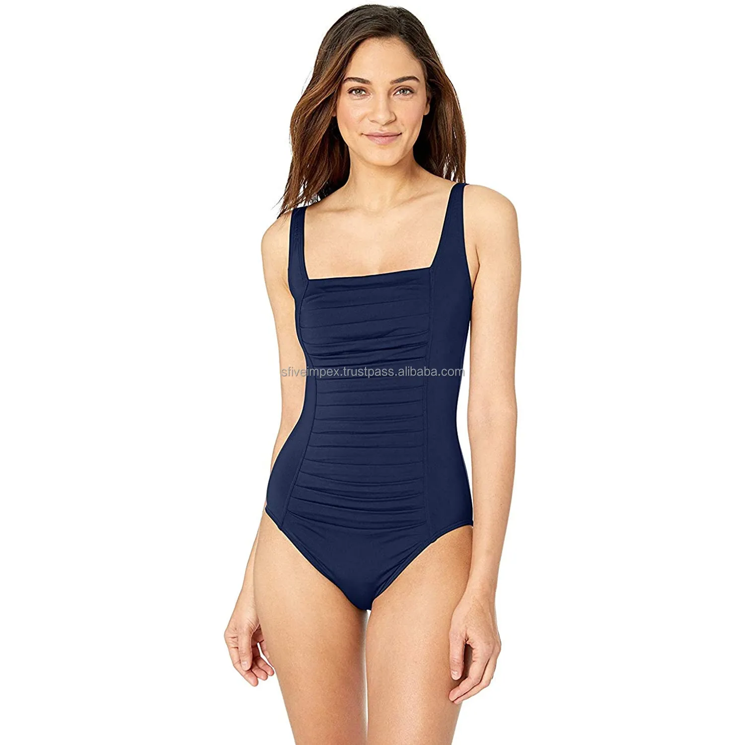 2023 One Piece Swimwear Women Bathing Suit White Ruffle Swimsuit Female