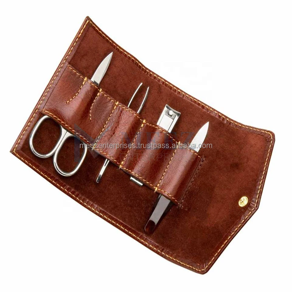 Professional Latest Design Manicure Kit 4 Pieces With Brown Leather ...