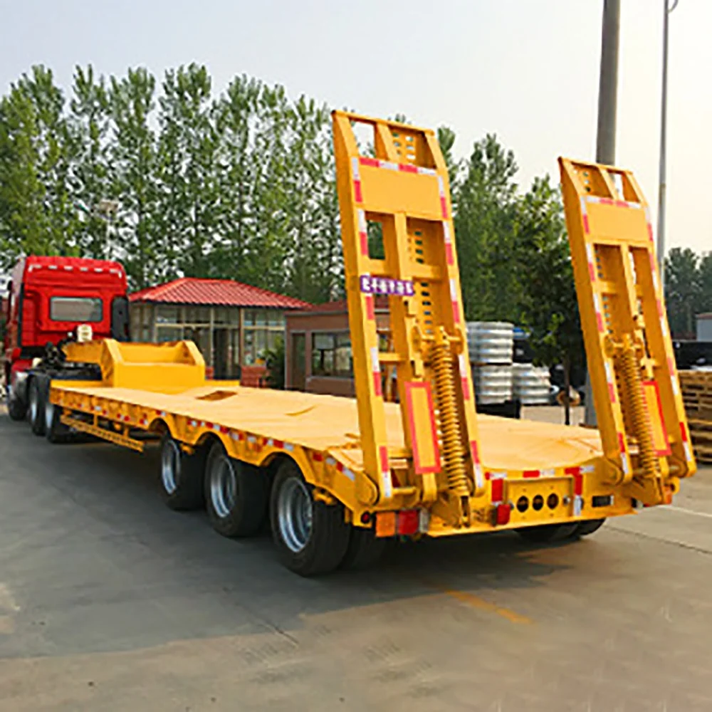 12 Wheelers Container Chassis Loader Lowbed Truck Low Bed Trailer Low ...