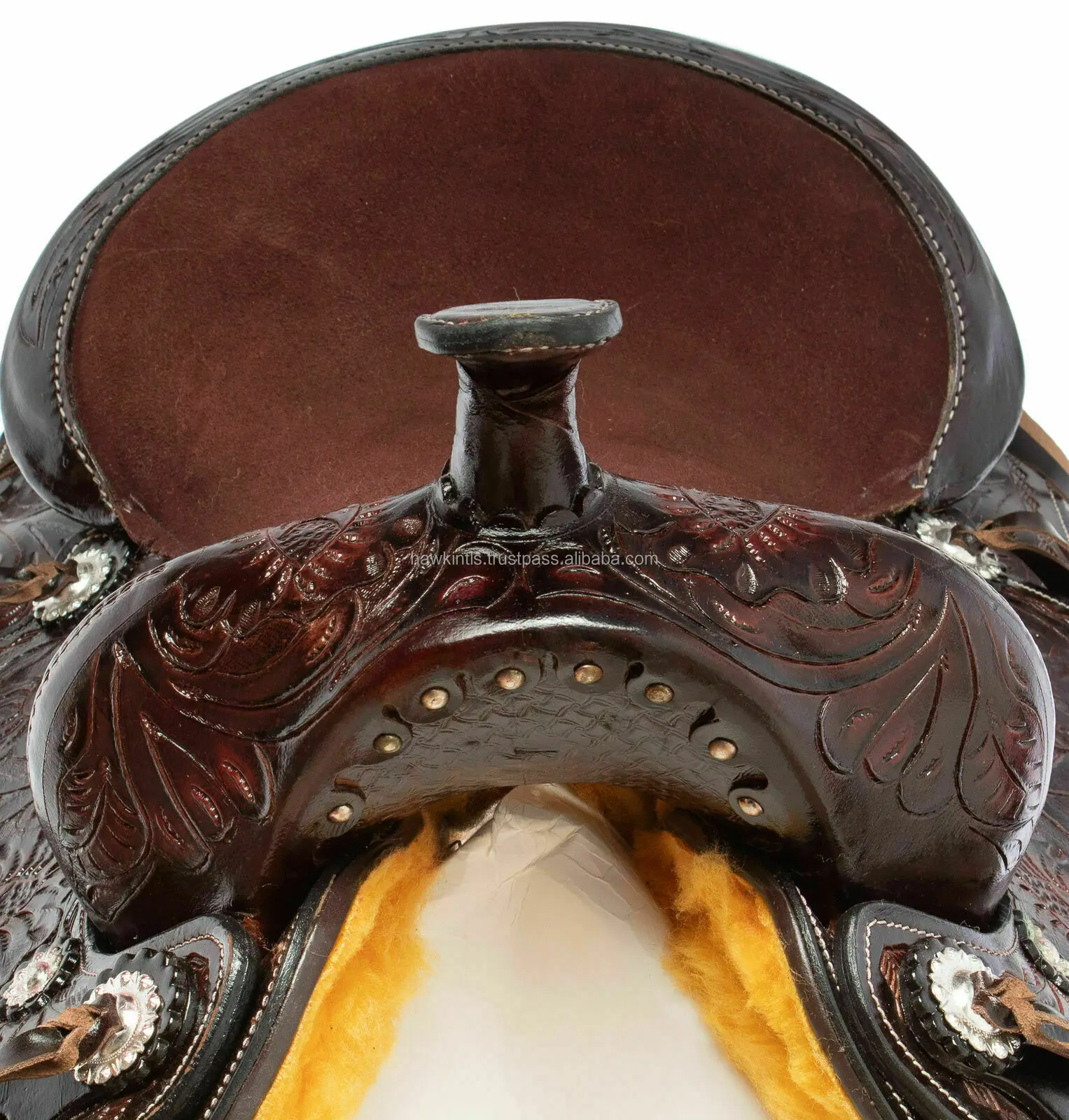 Genuine Natural Leather Western Saddle With Black Cow Soft Seat With ...