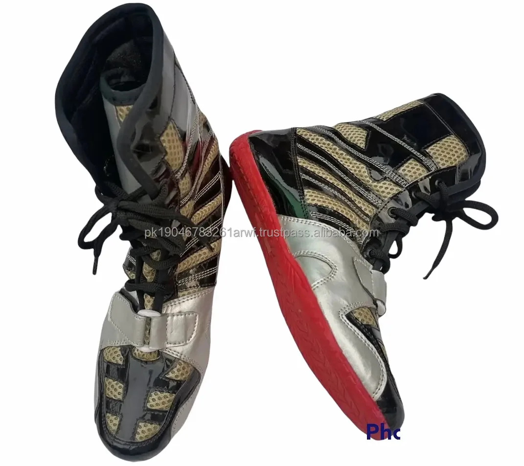 Custom made Boxing Shoes for Men Pu Leather Sports Boxing Shoes ...