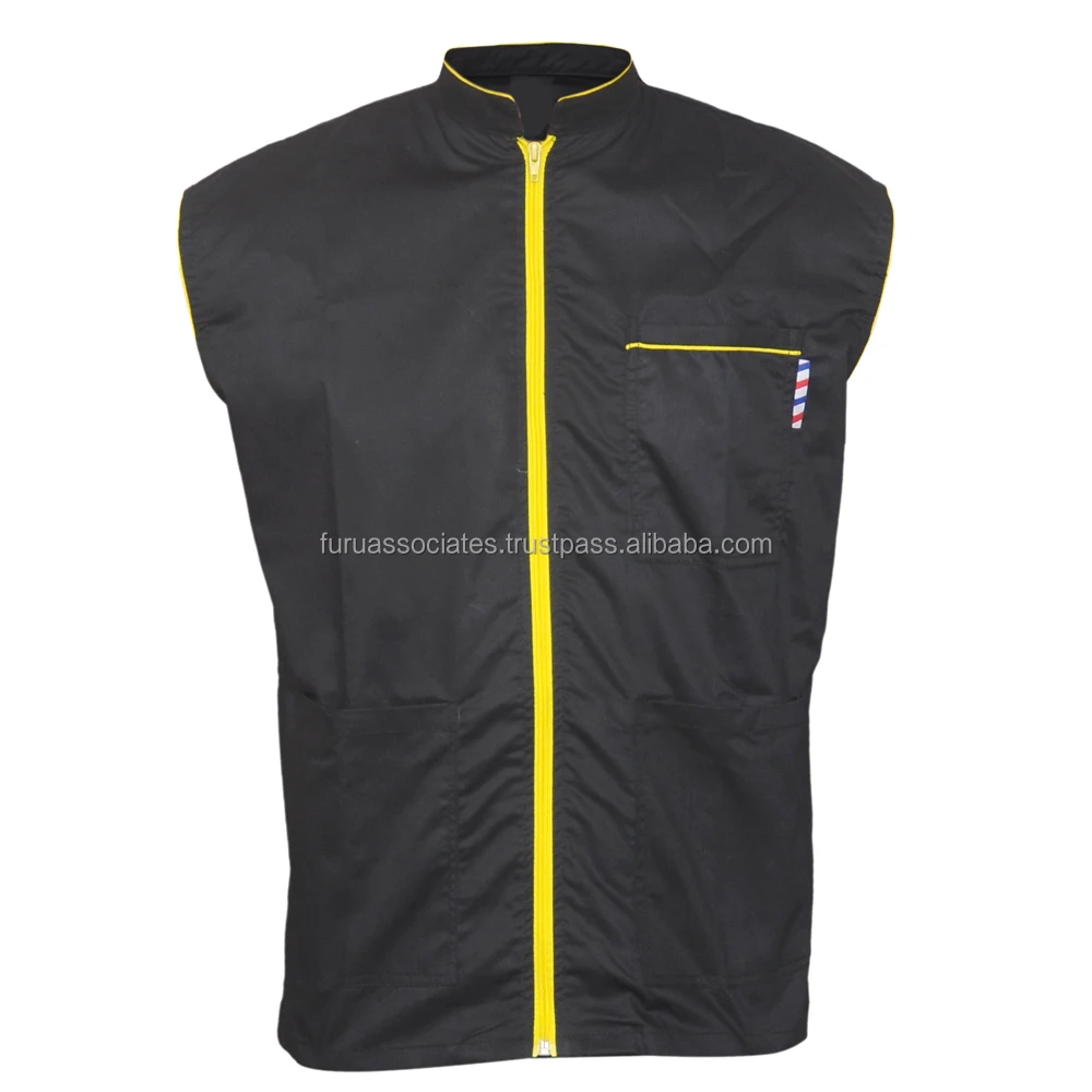 Professional Barber New Shirt Jacket Men's Black Sleeveless And ...