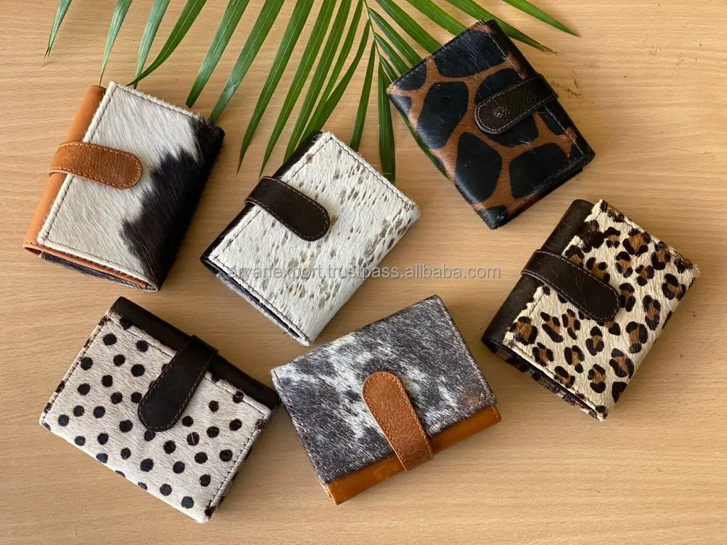 Stylish Women's Wallets - Distressed Animal Print Leather