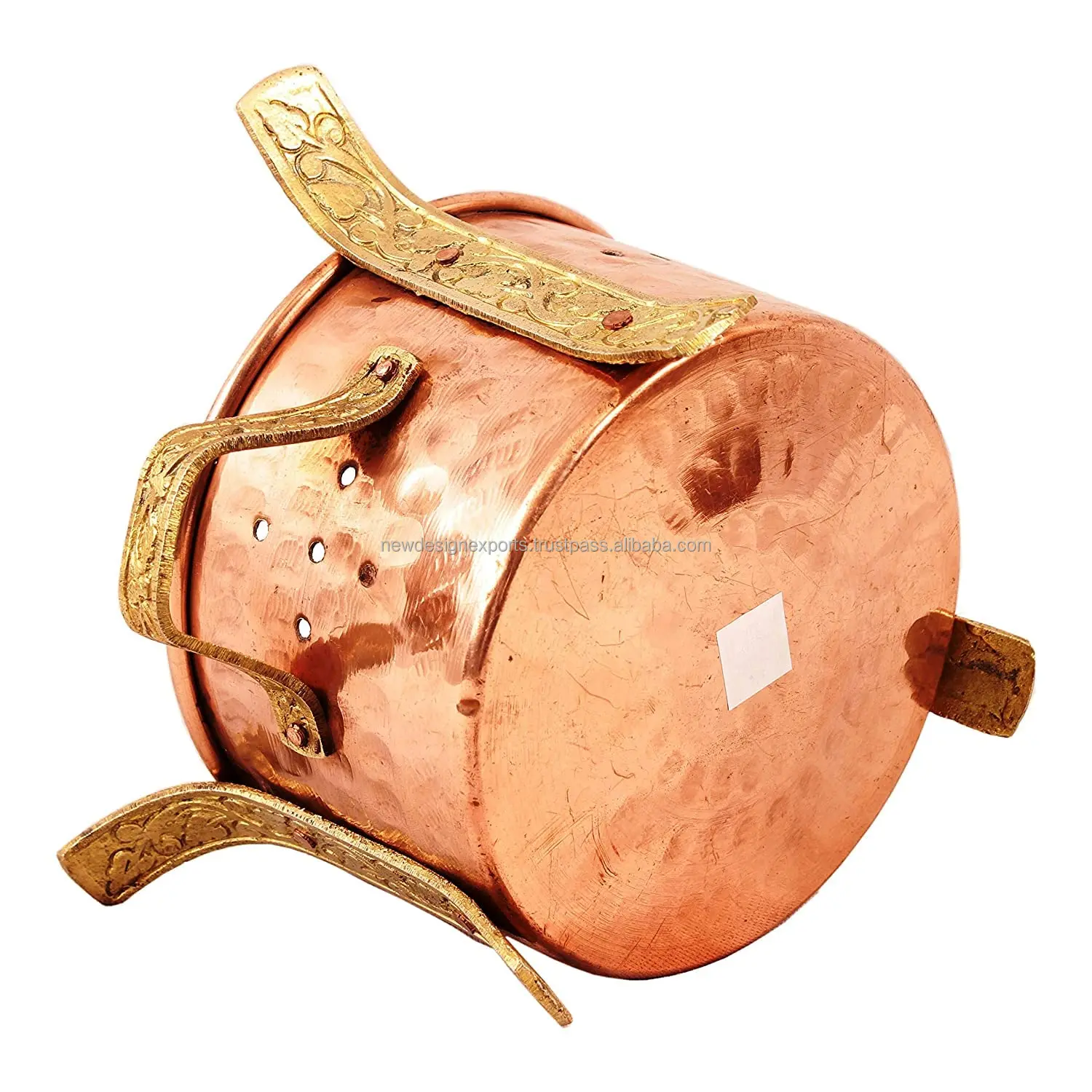 Pure Copper Angithi/sigdi With Brass Handles & Stand,Food Warmer For ...