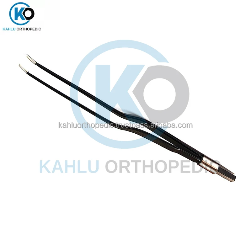 Neurosurgery Bayonet Non Stick European Bipolar Curved Forceps 22 Cm W ...