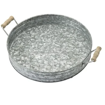 Premium Quality Galvanized Serving Tray With Grey Color Unique Design ...
