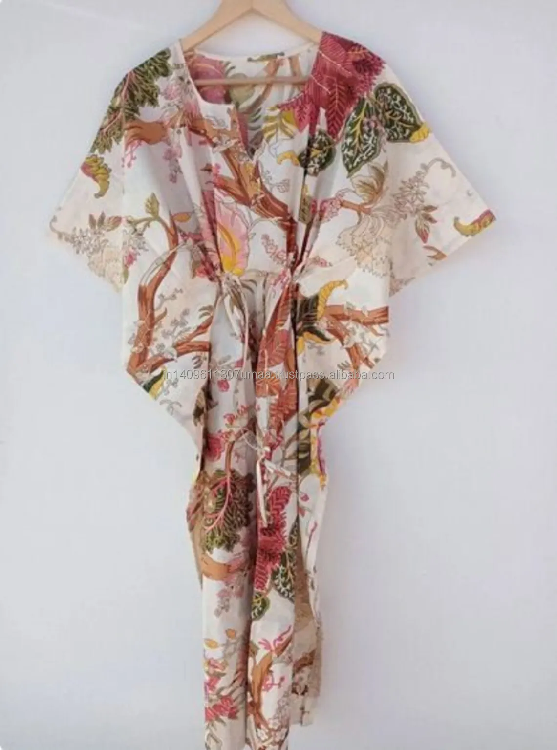 Cotton Kaftan Indian Floral Kaftan Long Kaftan Dress For To Be Moms ...