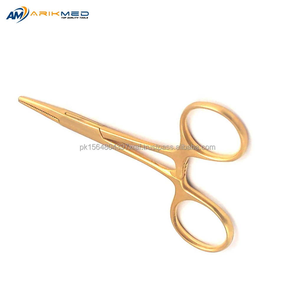 3.5 Straight Curved Hemostat Forceps Locking Clamps Full Gold Product ...