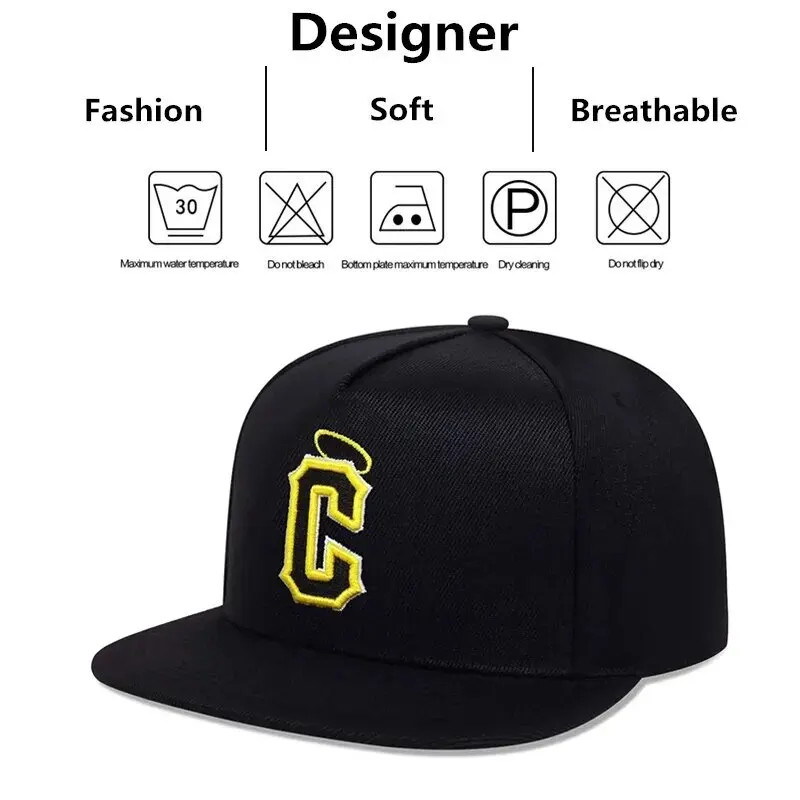 Unisex Angel Halo Embroidery Letter C Hip-hop Hats Outdoor Adjustable ...