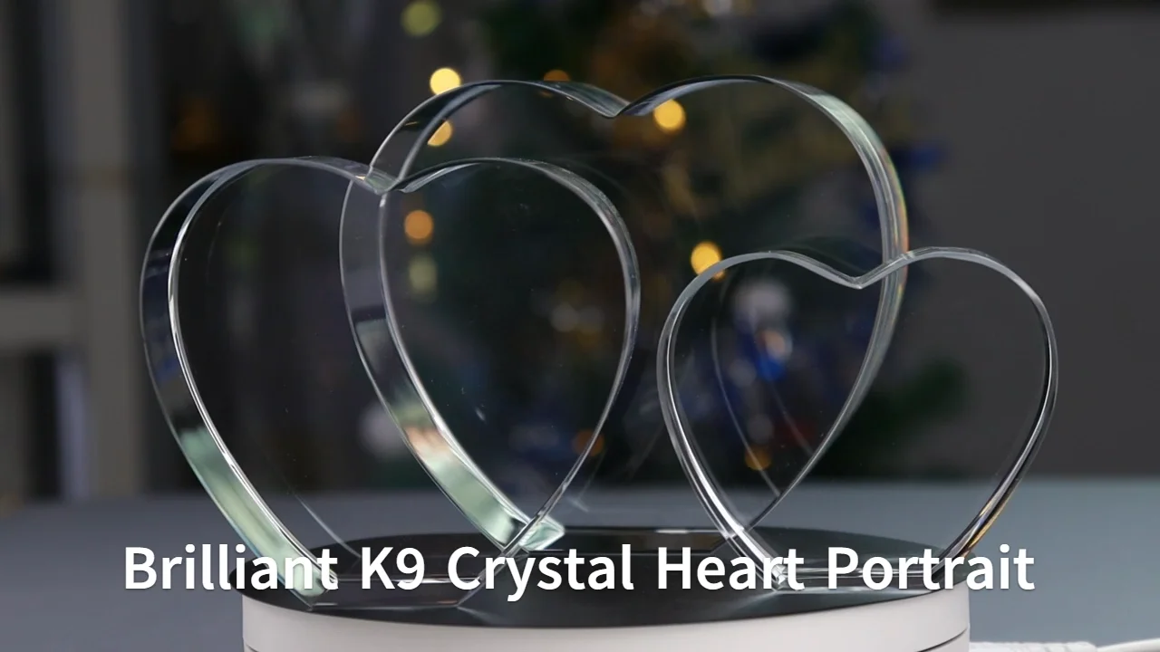 K9 Heart Shape Blank Crystal Cube For 3d Laser Enghaving - Buy Blank ...