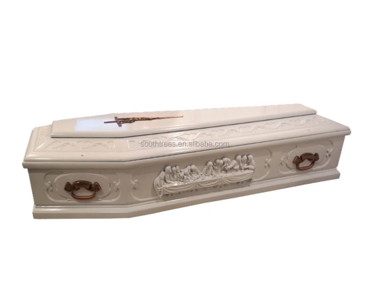 Italian Style Last Supper Wooden Coffin - Funeral Solid Wood