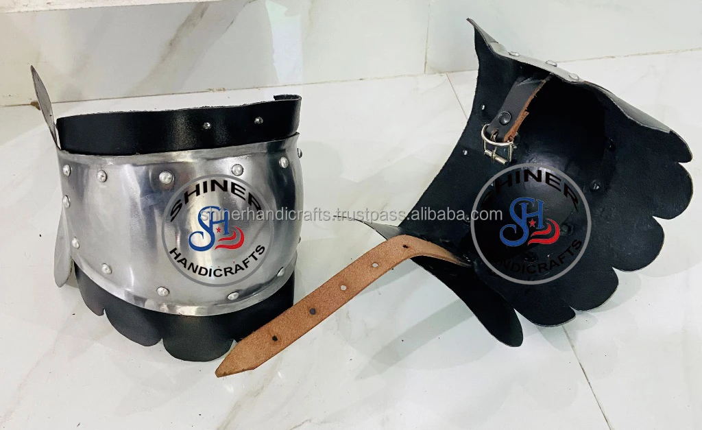 Medieval Armor 18 Gauge Steel Armor Leg Guard Silver Finish Medieval ...