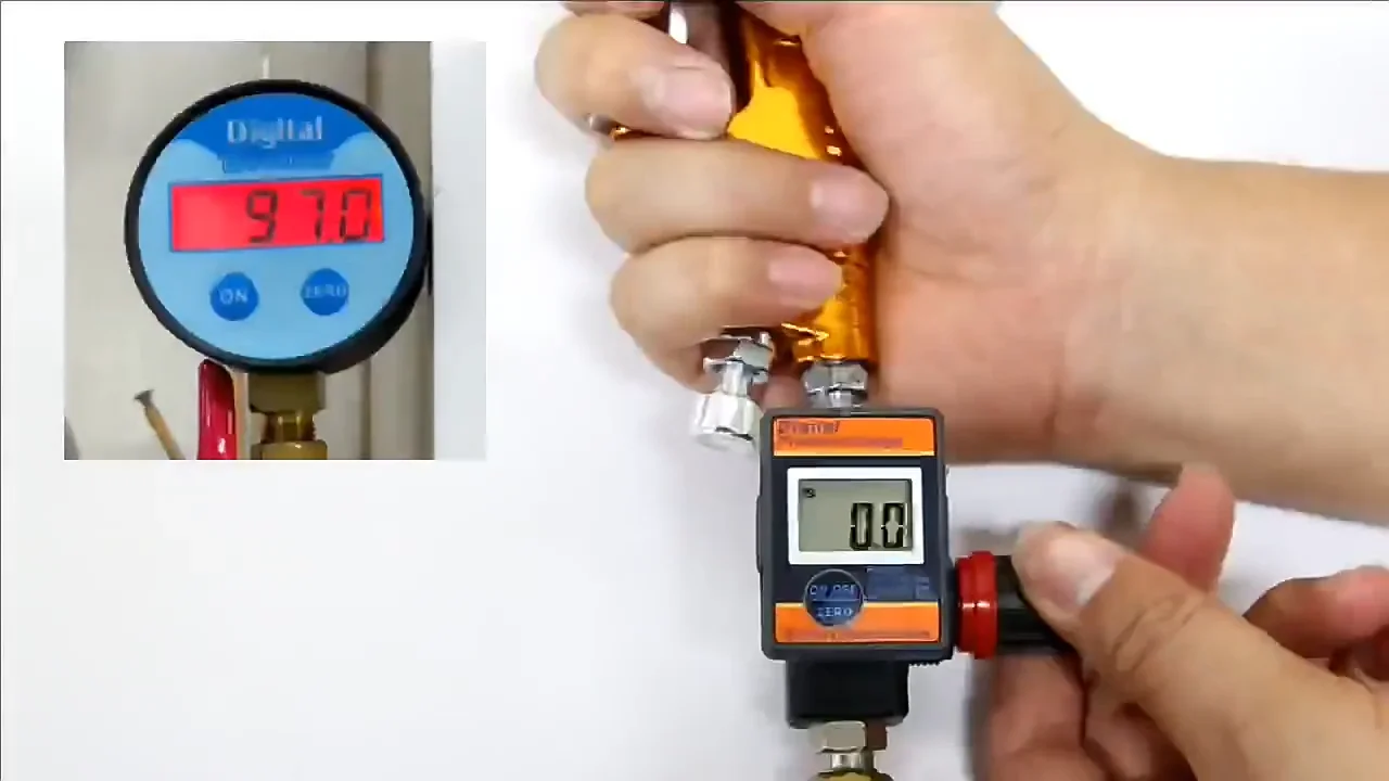 1/4" Mini Digital Pressure Regulator Valve Air Tools Use Pneumatic ...