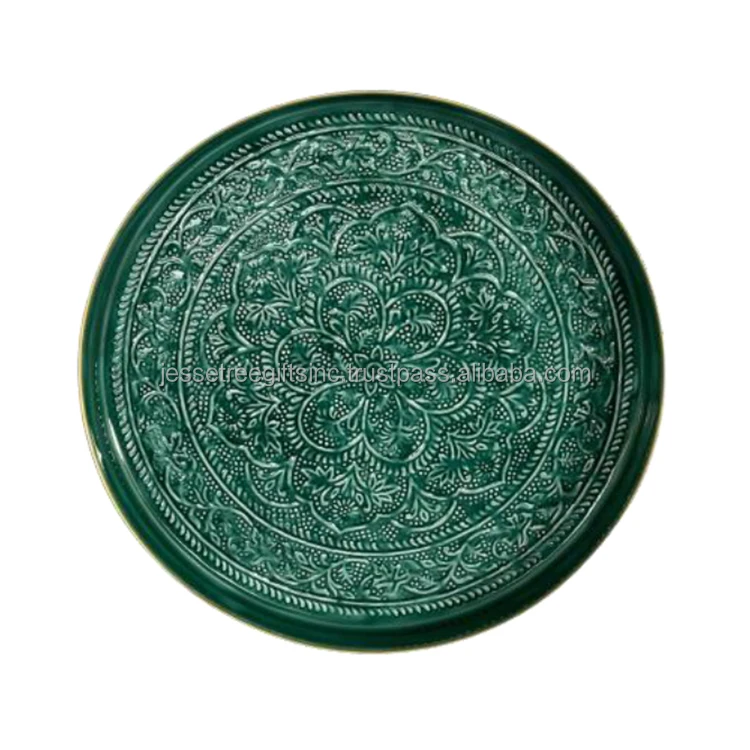 Decorative Enameled Metal Serving Trays - Premium Quality