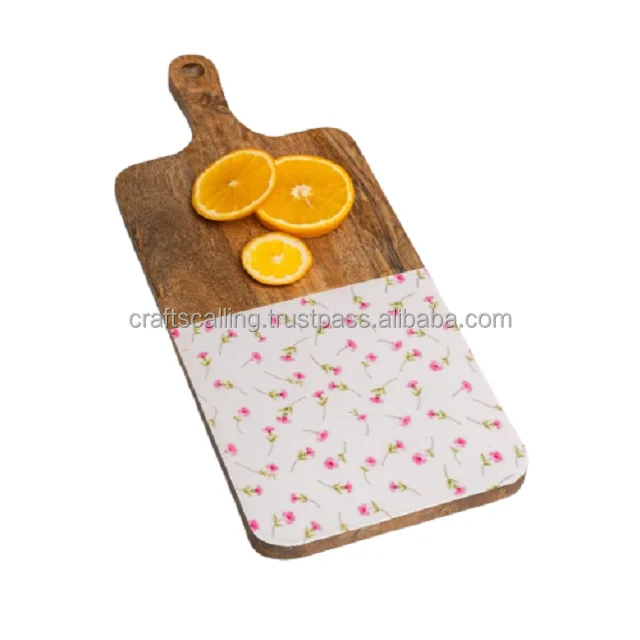 Classic Wood Chopping Board Half Hand Enamel Flowers For Kitchen ...
