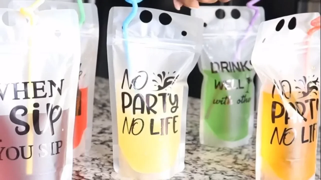 Customized Frosted Pouch Drinks Self-standing Ziplock Bag,Drink Pouches ...