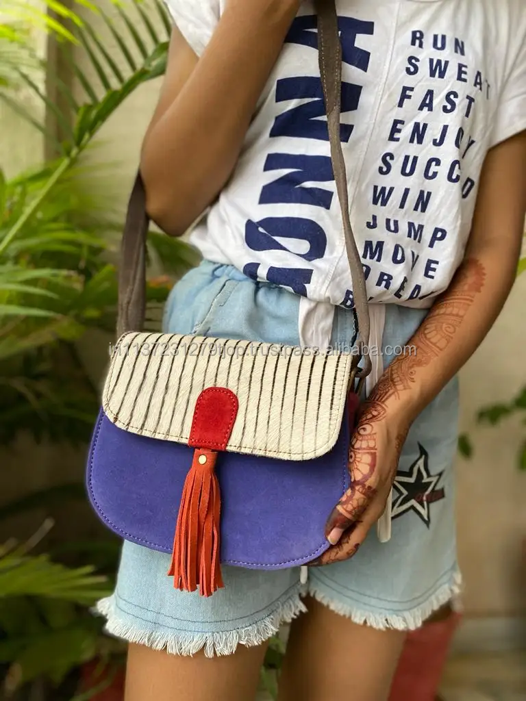 Suede Leather Bags Stubby Color Handbags Women Unique Shoulder Bags ...