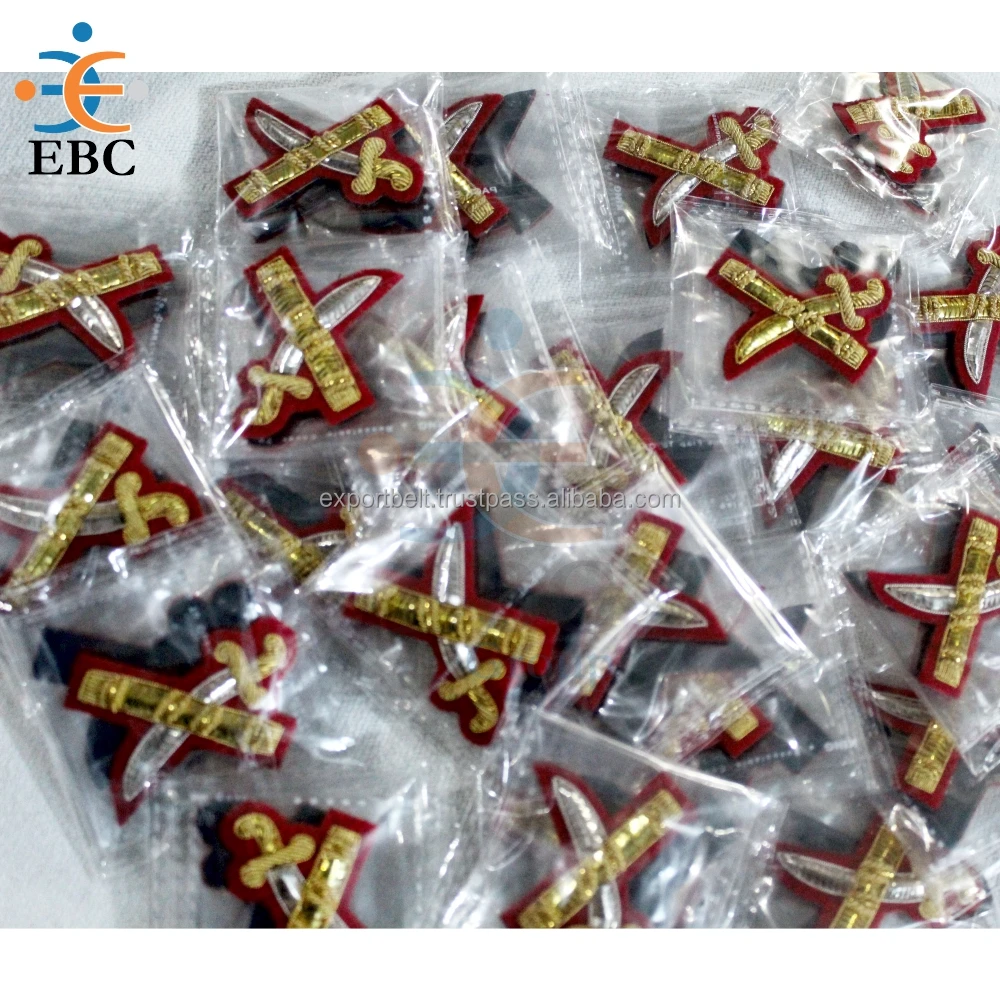OEM Gold Eagle Libya Flag Bullion Badges for Uniforms