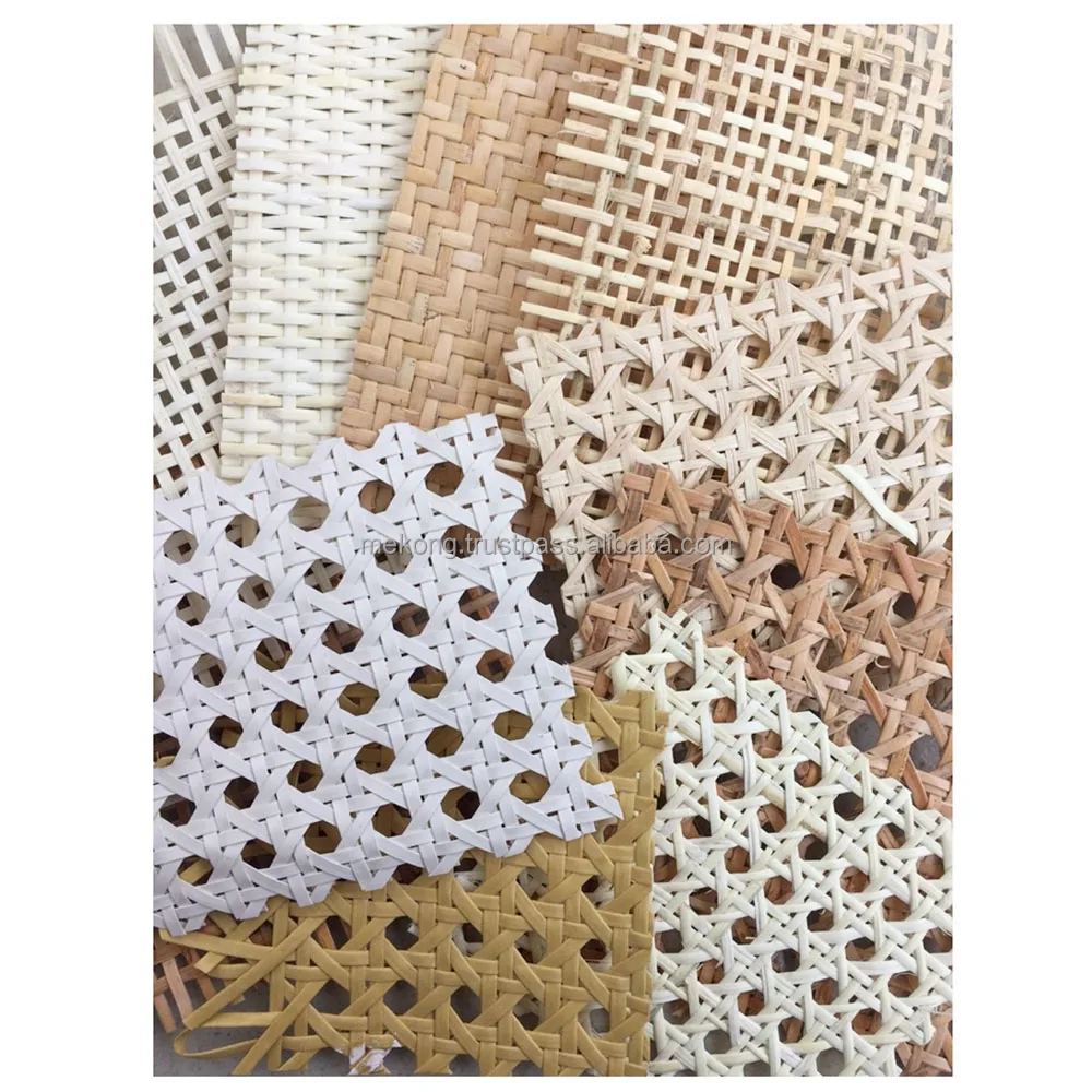 Handmade Original Sustainable Natural Mesh Roll Woven Bleashed Rattan ...