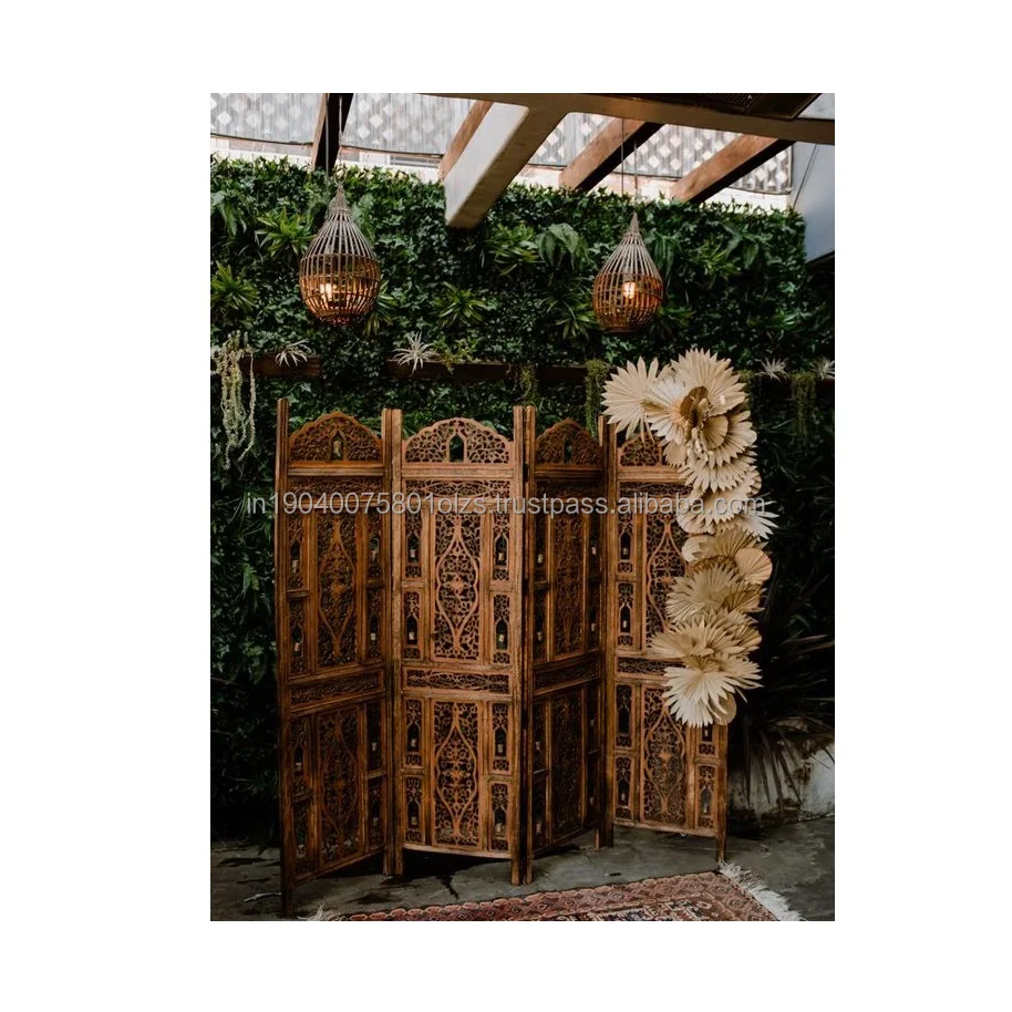 Mehndi Function Wooden Partition Backdrop Set Wedding Room Wood Room ...