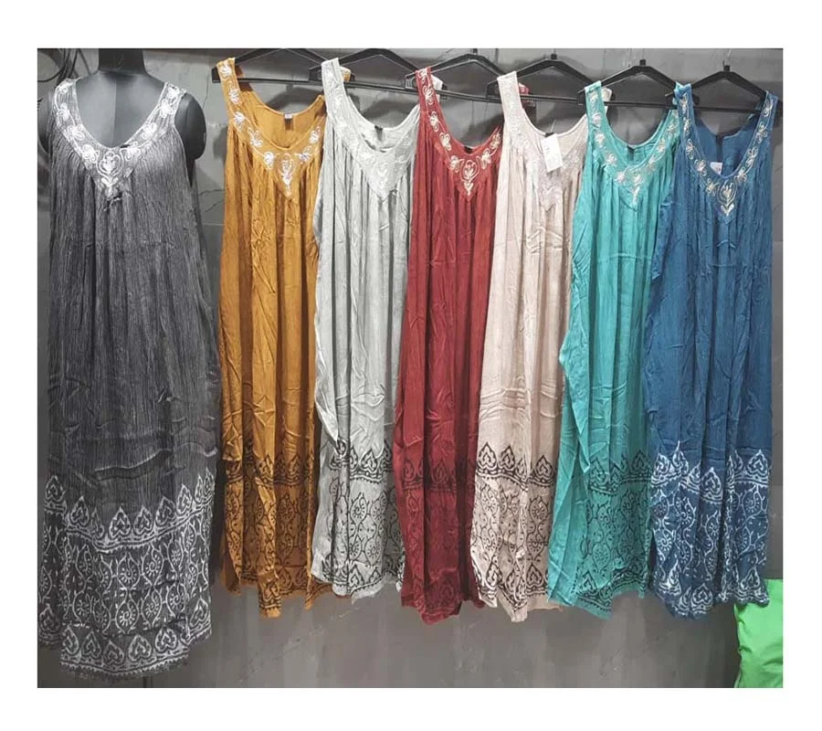 Mixed Color Hot Selling Ladies Rayon Fabric Tie Dye Work Dress ...