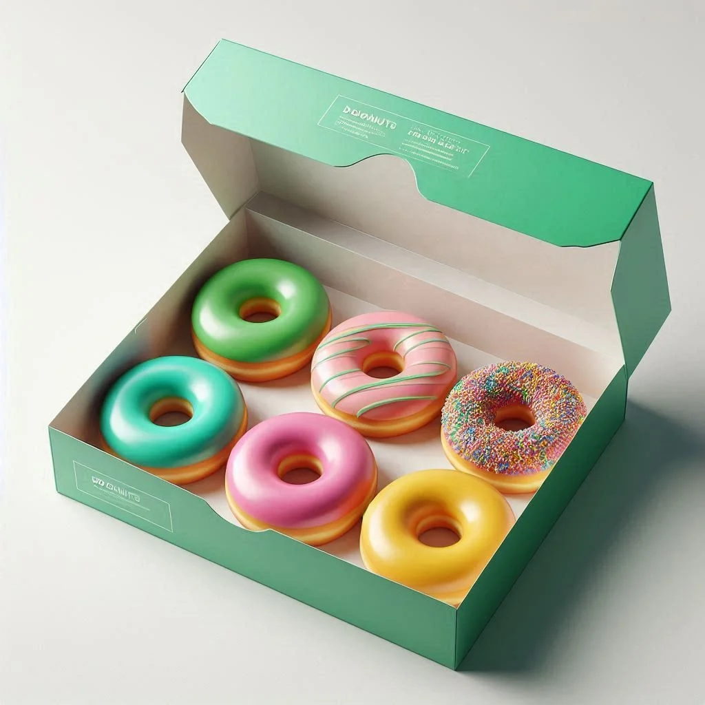 Modern Donut Delight Boxes Eco-friendly Print Solutions For Bakery ...