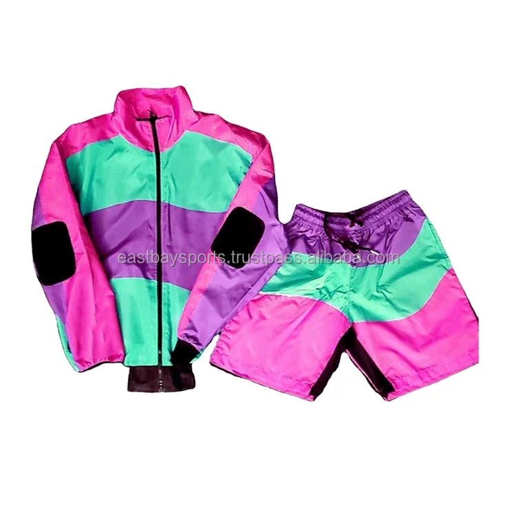 New Summer Nylon Windbreaker Short Set Zip up Windbreaker Jacket ...